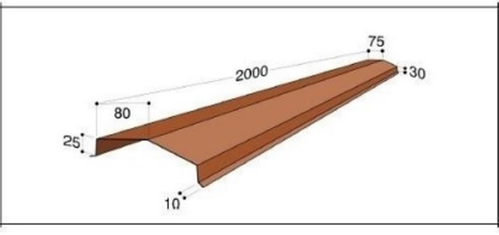 Cumbrera de Acero Gravillado 200cm | Milemor SRL